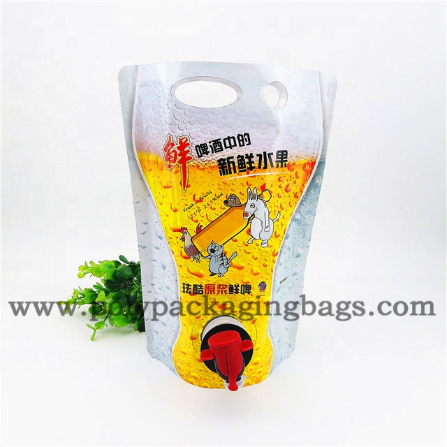 1L Stand Up Liquid Spout Bags With Butterfly Valves / Spigot For Wine Juice