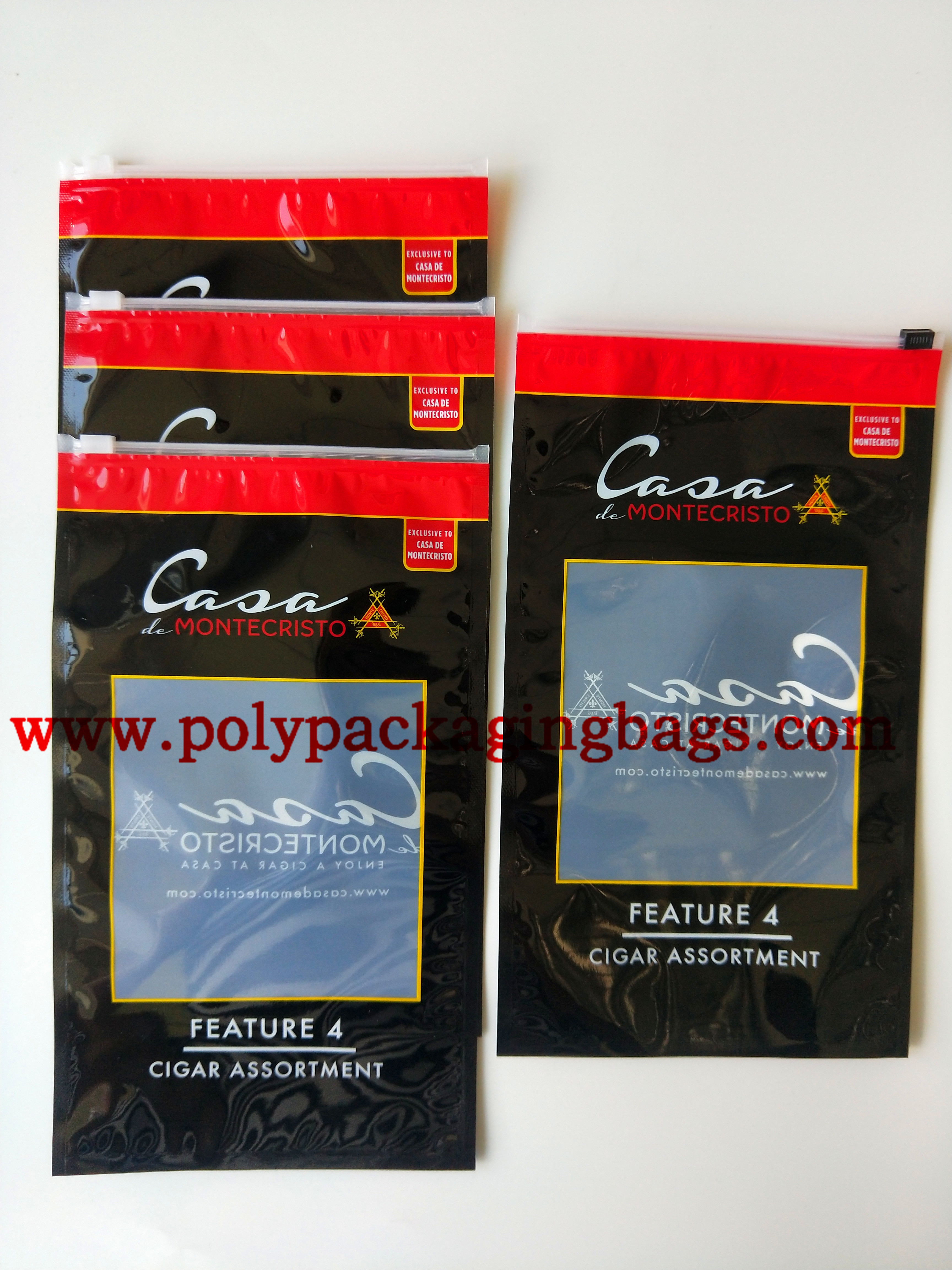 Resealable Slider Zipper And Window OPP Cigar Tobacco Bag